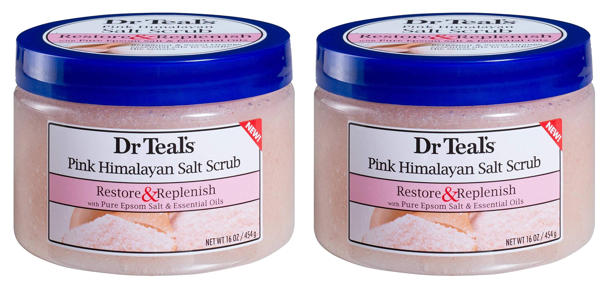 Dr Teal's Pink Himalayan Epsom Salt Body Scrub, 2-Pack, 32 oz ...