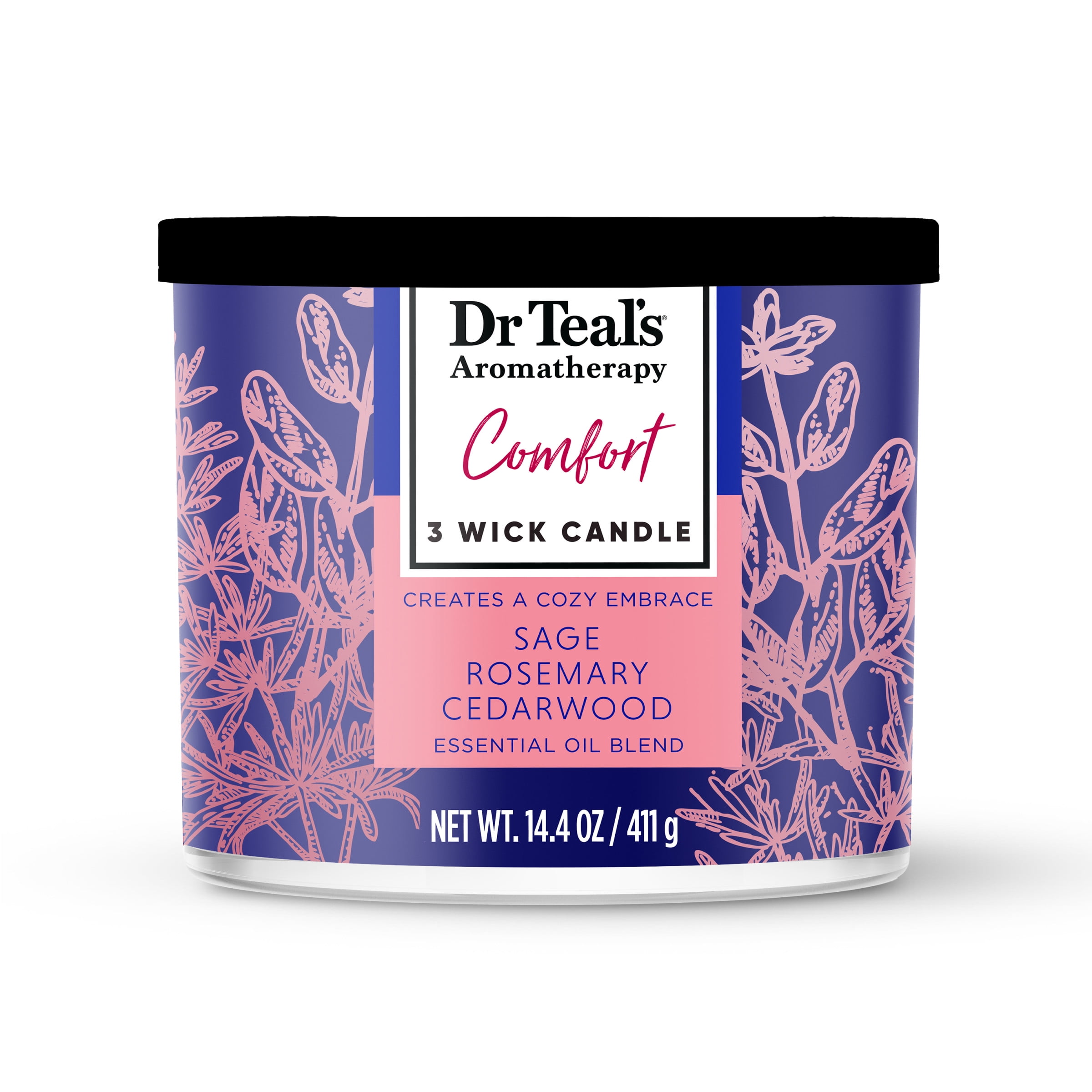 Dr Teal's Aromatherapy Comfort Wellness Candle with Sage, Rosemary ...