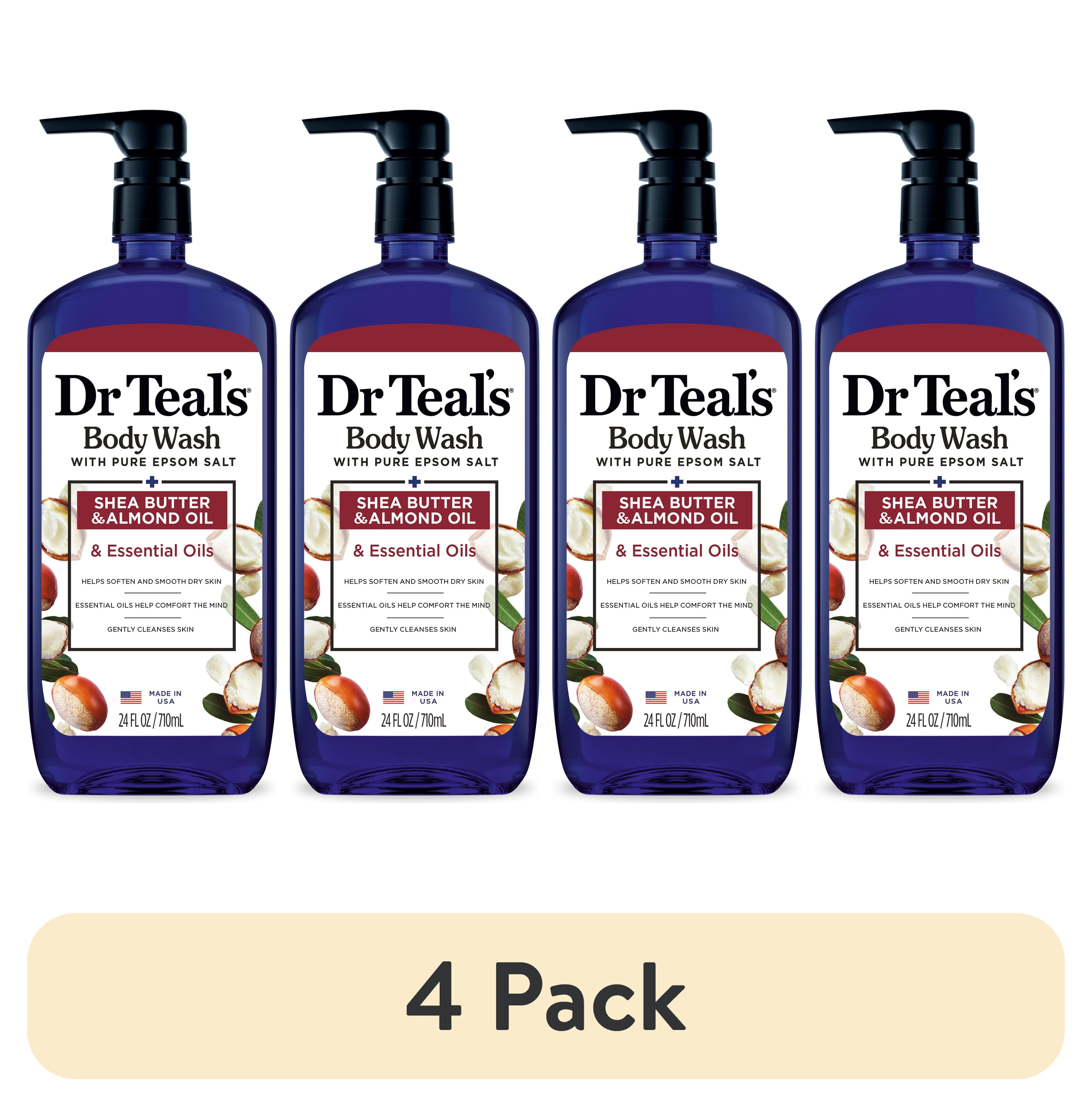 (4 pack) Dr Teal’s Body Wash with Pure Epsom Salt, Shea Butter & Almond ...