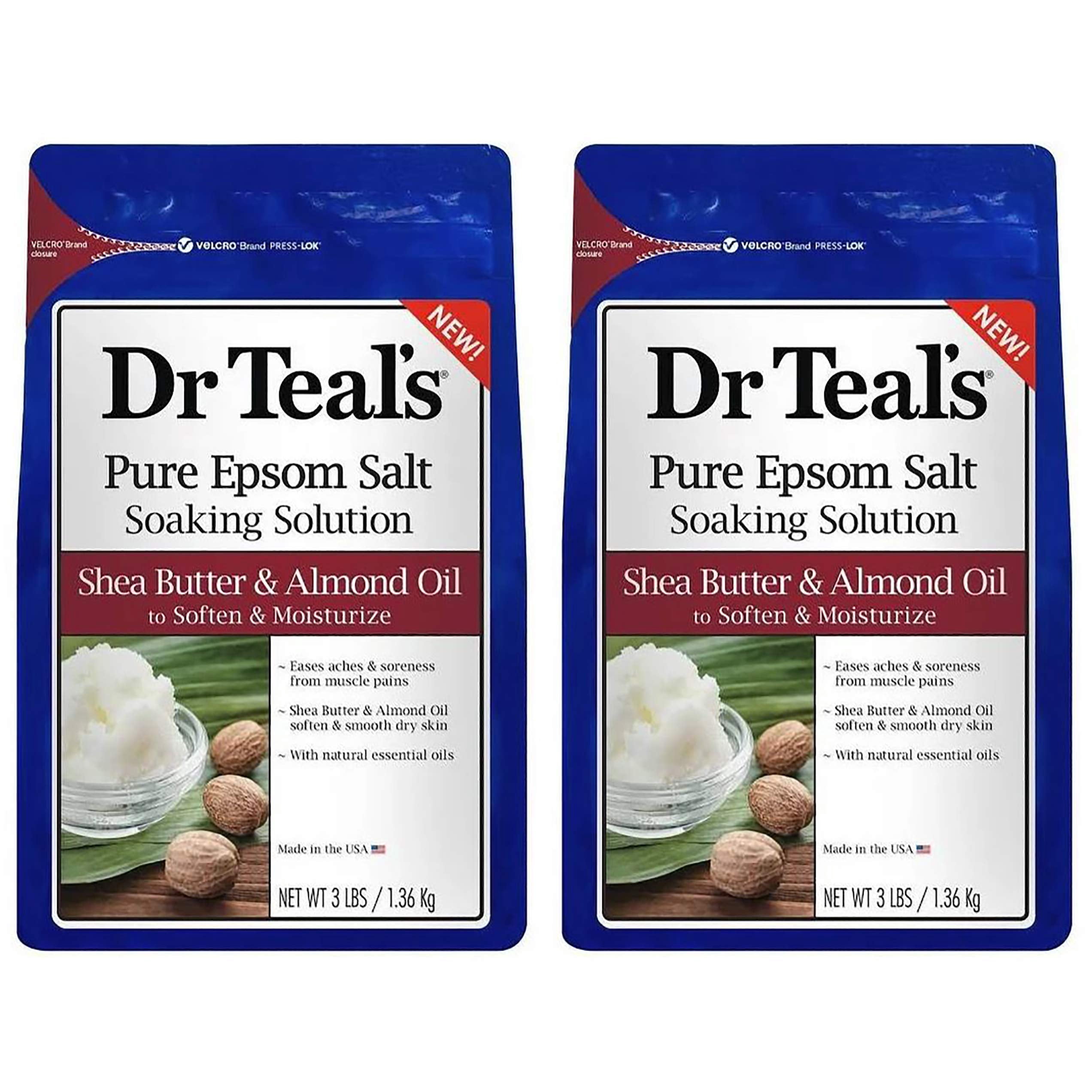 Dr. Teal's Epsom Salt Bath Soak - Shea Butter, Almond Oil & Essential ...
