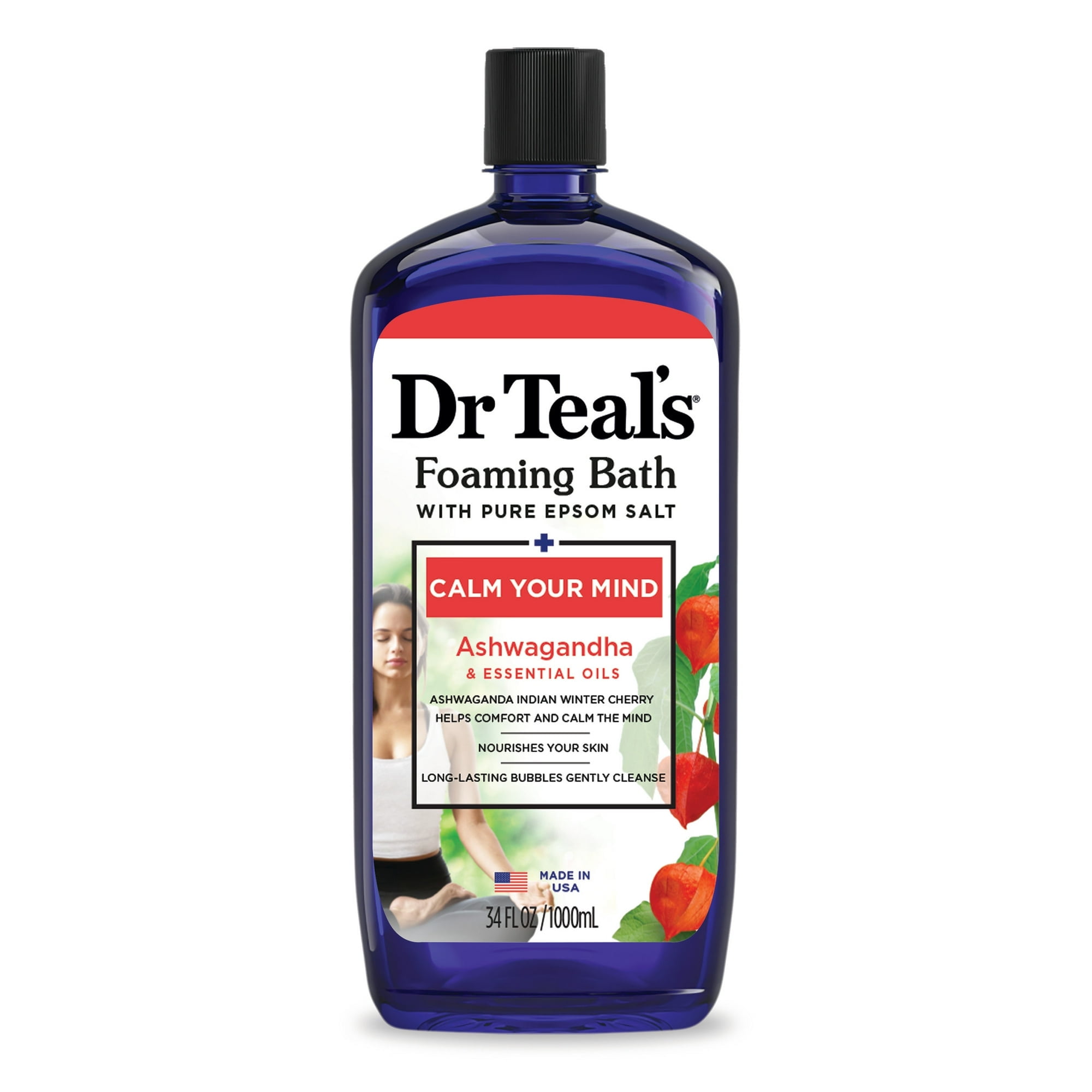 Dr Teal's Foaming Bath with Pure Epsom Salt with Ashwagandha, 34 fl oz ...