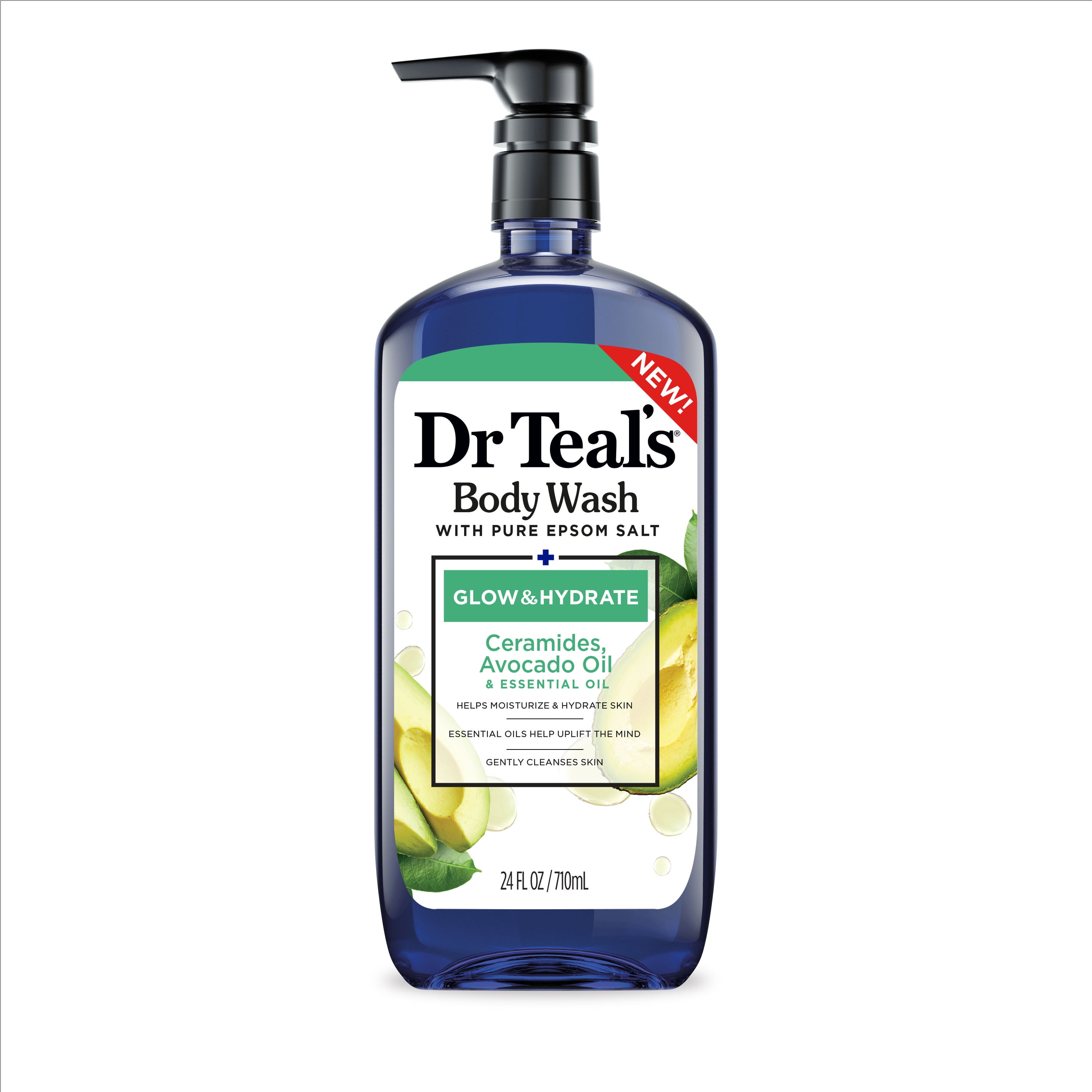 Dr Teal's Glow & Hydrate Body Wash with Ceramides & Avocado Oil, 24 fl ...