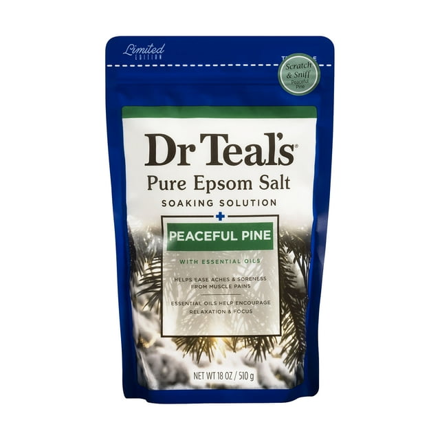 Dr Teal's Peaceful Pine Pure Epsom Salt Soaking Solution, 18 oz ...