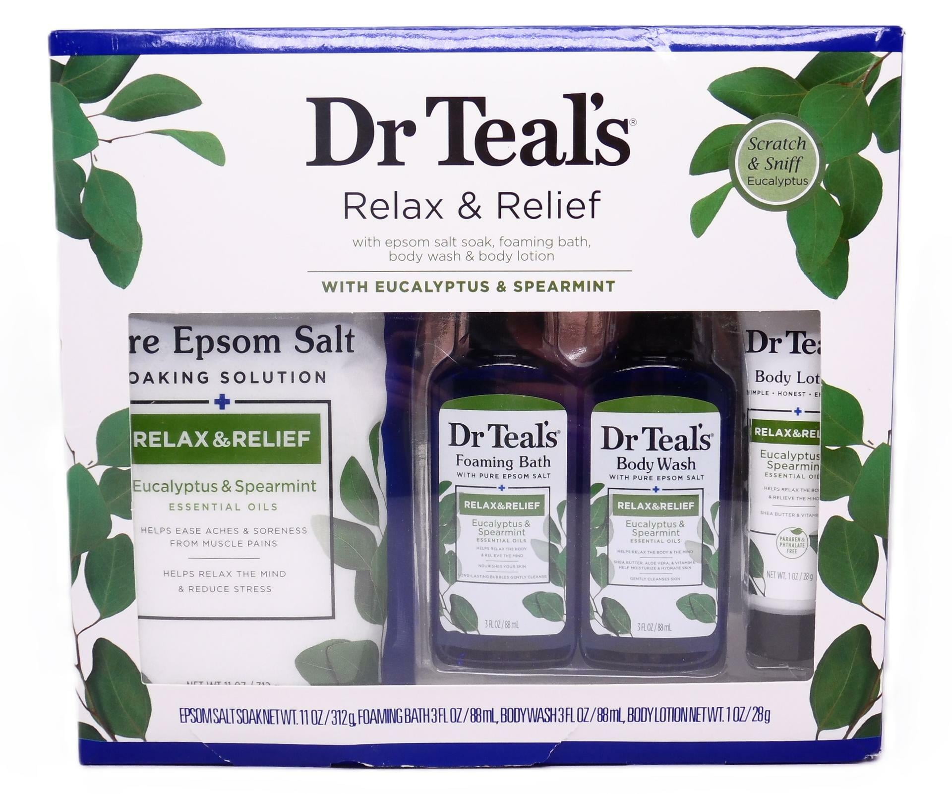 Dr Teal's Relax Relief Eucalyptus Spearmint Epsom Salt 11oz Foaming ...