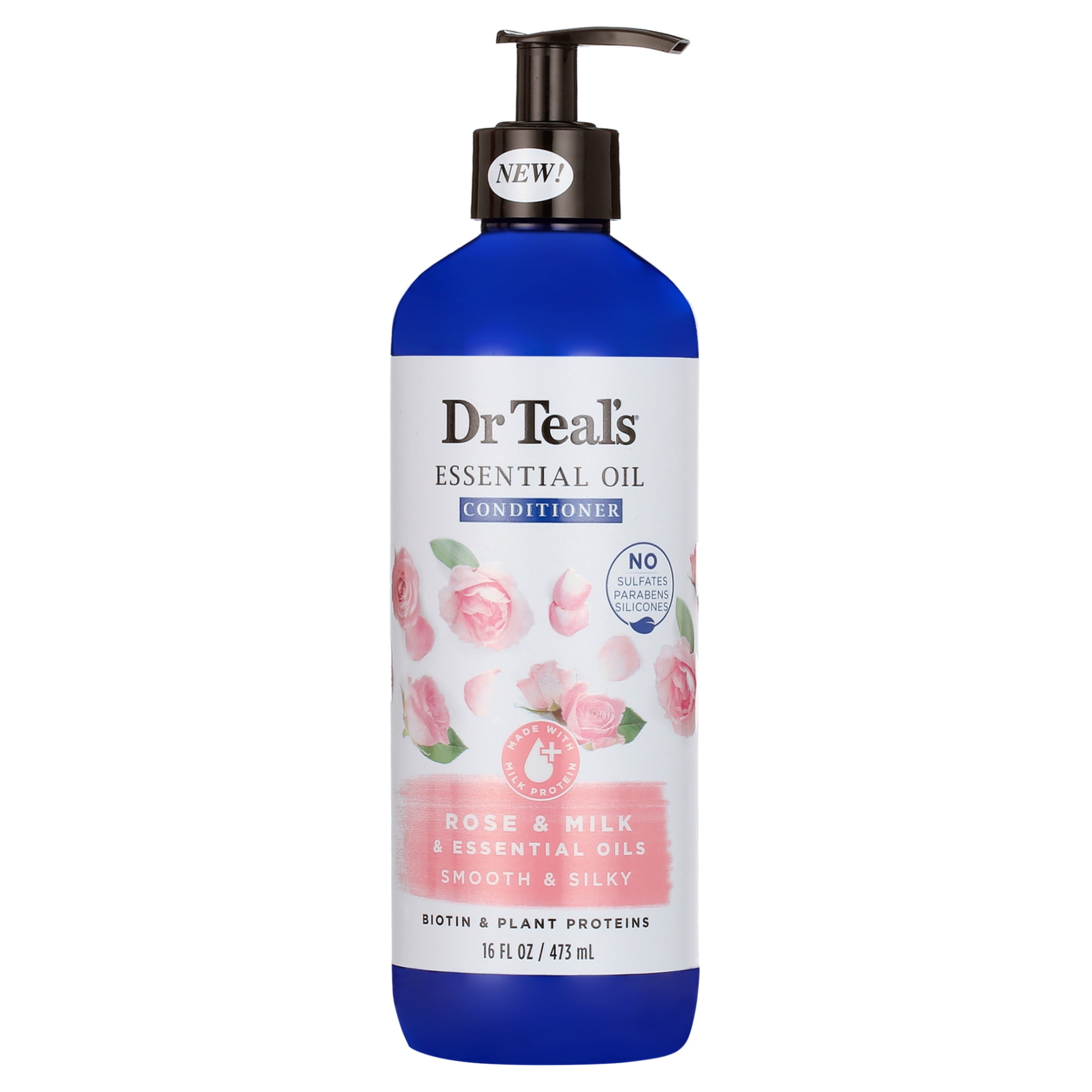 Dr Teal's Rose Smooth & Silky Essential Oil Conditioner, 16 oz ...