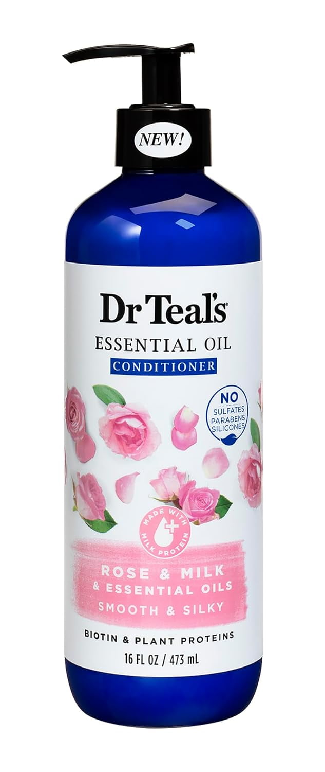 Dr Teal's Rose and Milk Essential Oil Conditioner, 16 Oz, 2 Pack ...