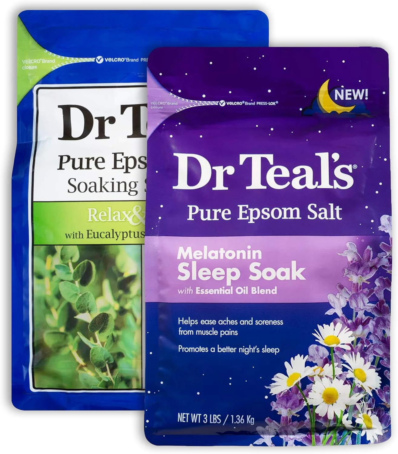 Dr Teal's Salt Bath Variety Gift Set (2 Pack, 3lbs Ea.) - Relax ...