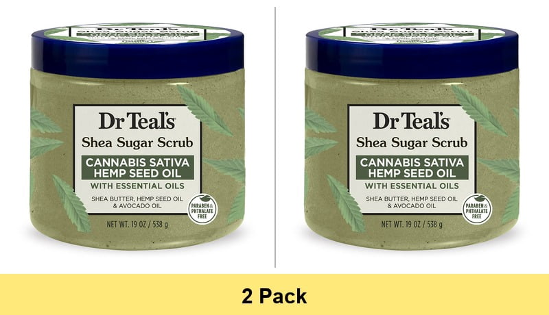 Dr Teal's Shea Sugar Body Scrub with Cannabis Sativa Hemp Seed Oil, 19 ...