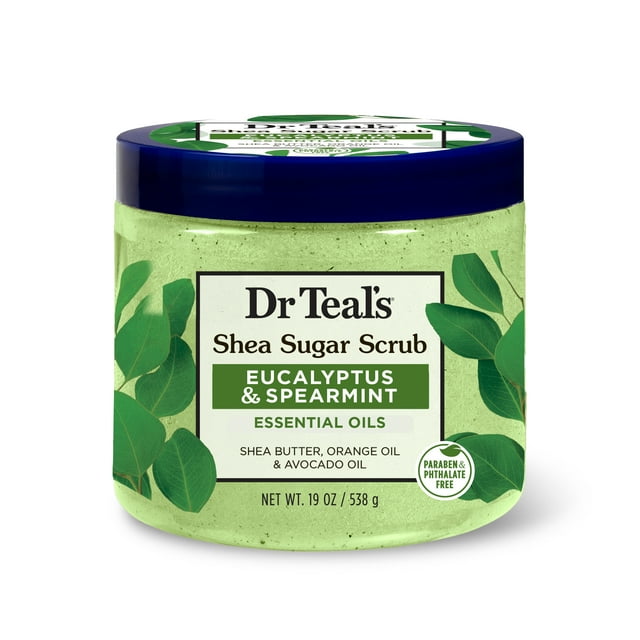 Dr Teal's Shea Sugar Body Scrub with Eucalyptus and Spearmint Essential ...