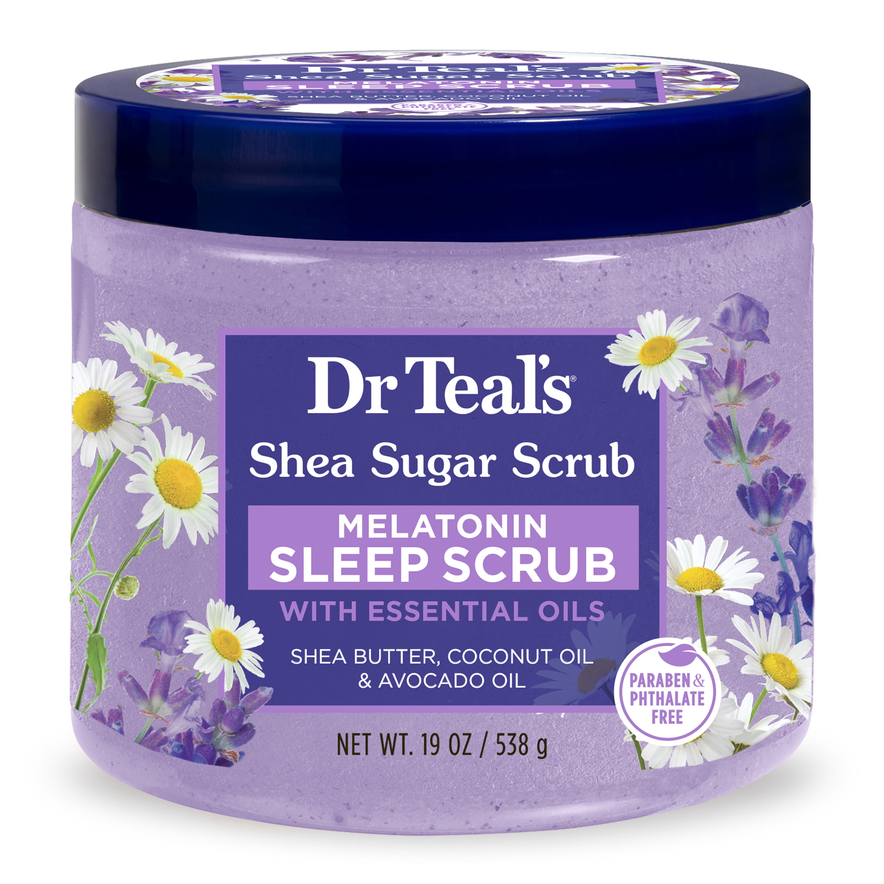 Dr Teal’s Shea Sugar Sleep Scrub with Melatonin, Lavender & Essential ...