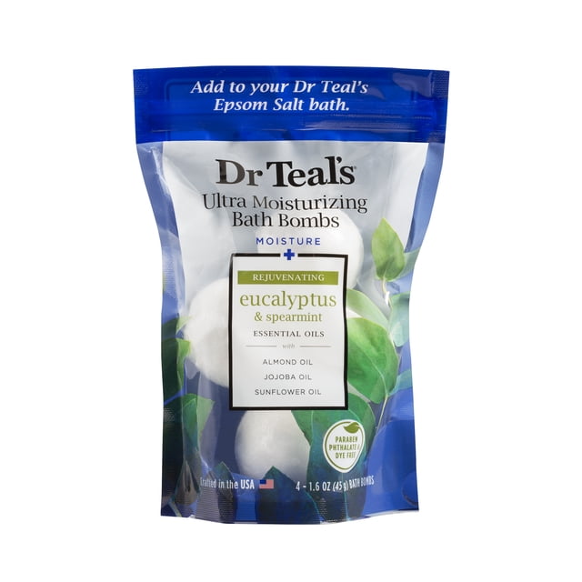 Dr Teal's Ultra Moisturizing Bath Bombs with Essential Oils, Eucalyptus ...