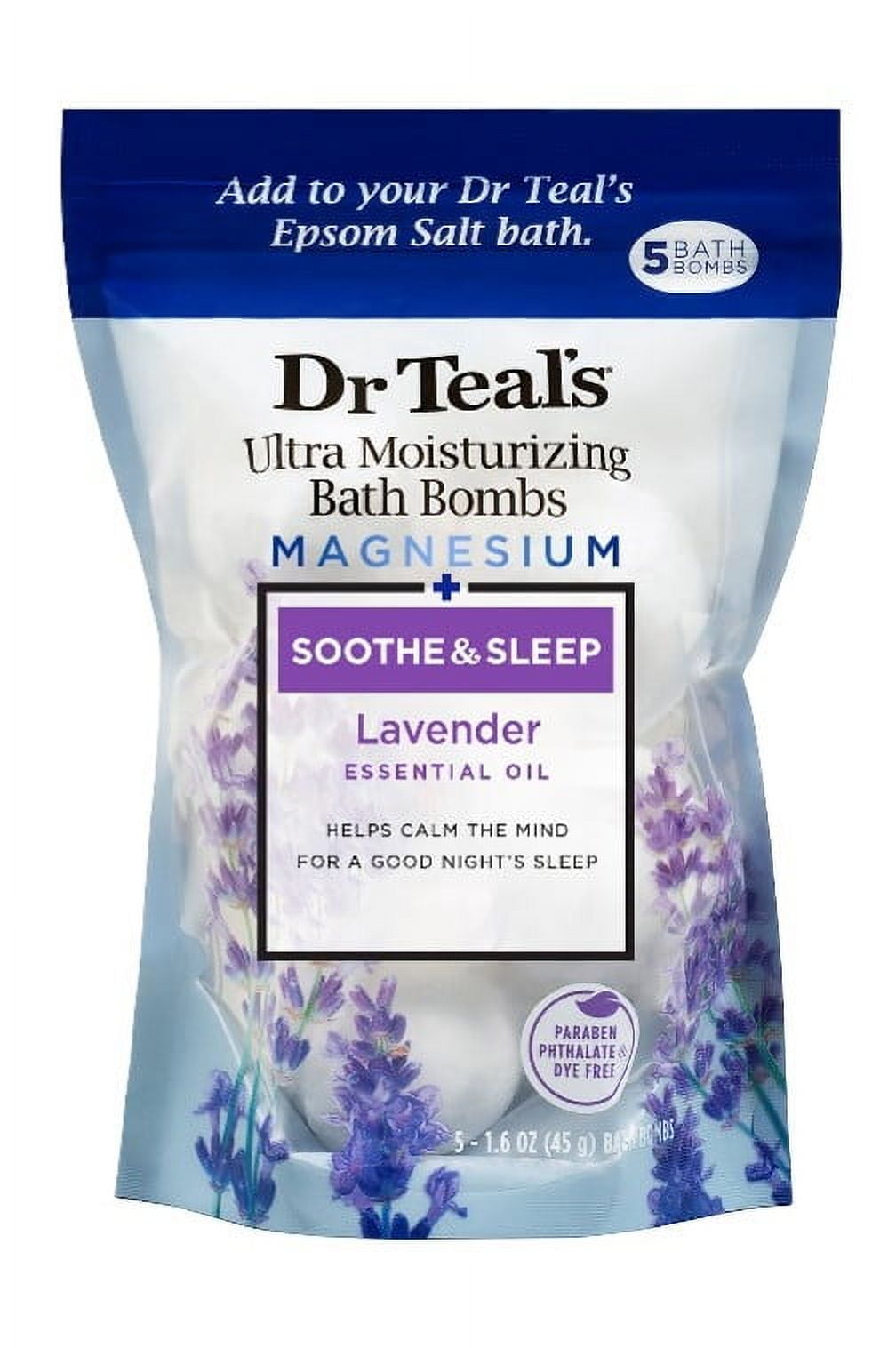 Dr Teal s Ultra Moisturizing Bath Bombs Soothe Sleep with Lavender 5 ct