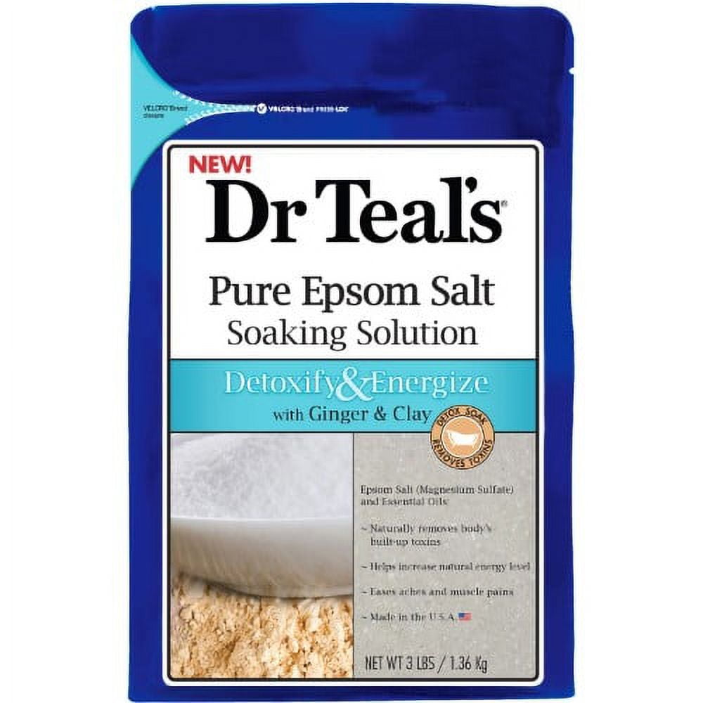 Dr Teals Epsom Salt Soaking Solution Detoxify & Energize Ginger & Clay (Pack of 24) - Walmart.com
