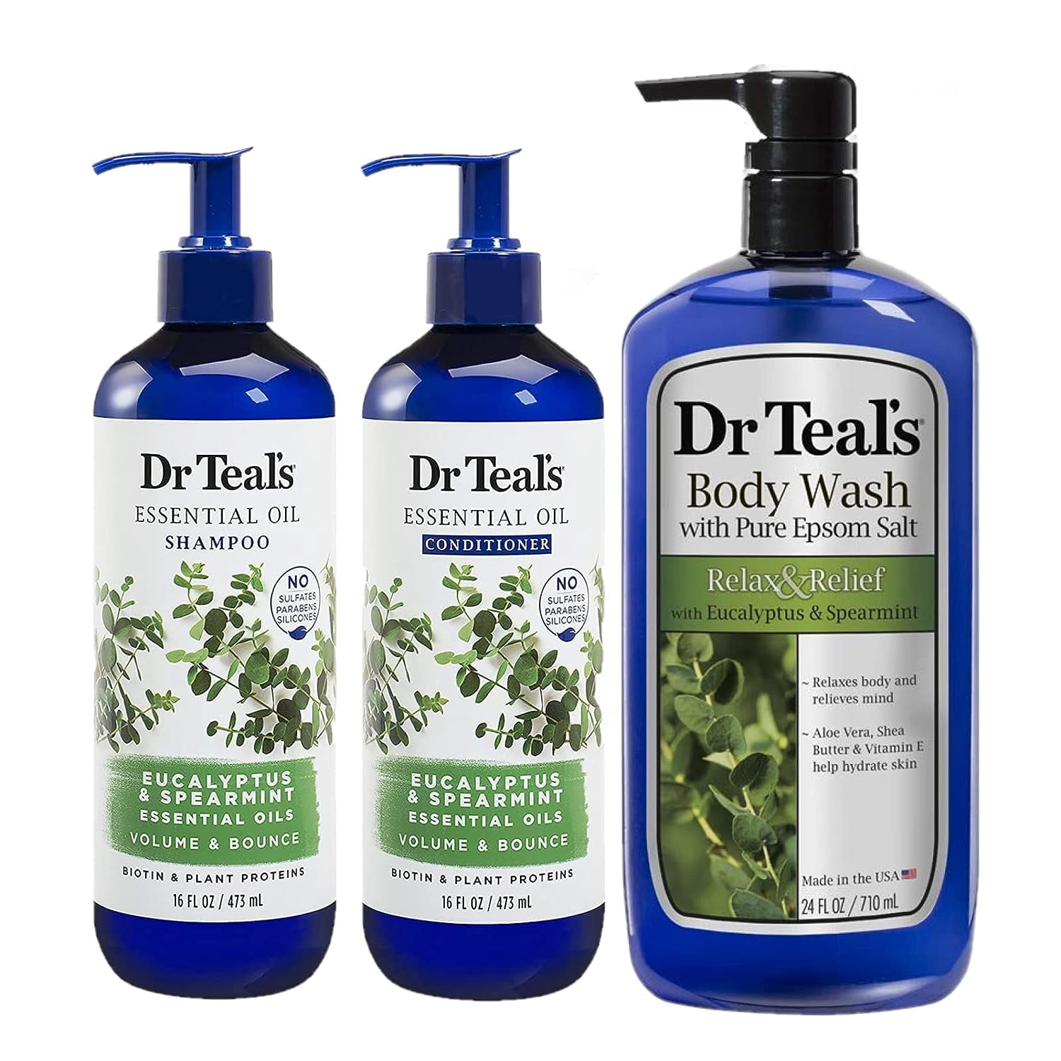 Dr. Teals Eucalyptus & Spearmint Shower & Bath 3 Gift Set - Eucalyptus ...