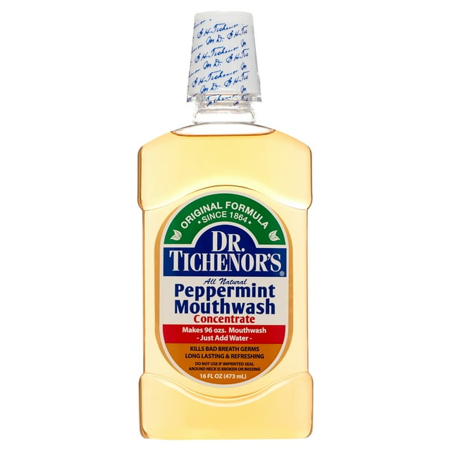 Dr. Tichenor's Peppermint Mouthwash Concentrate, All Natural, Fluoride ...