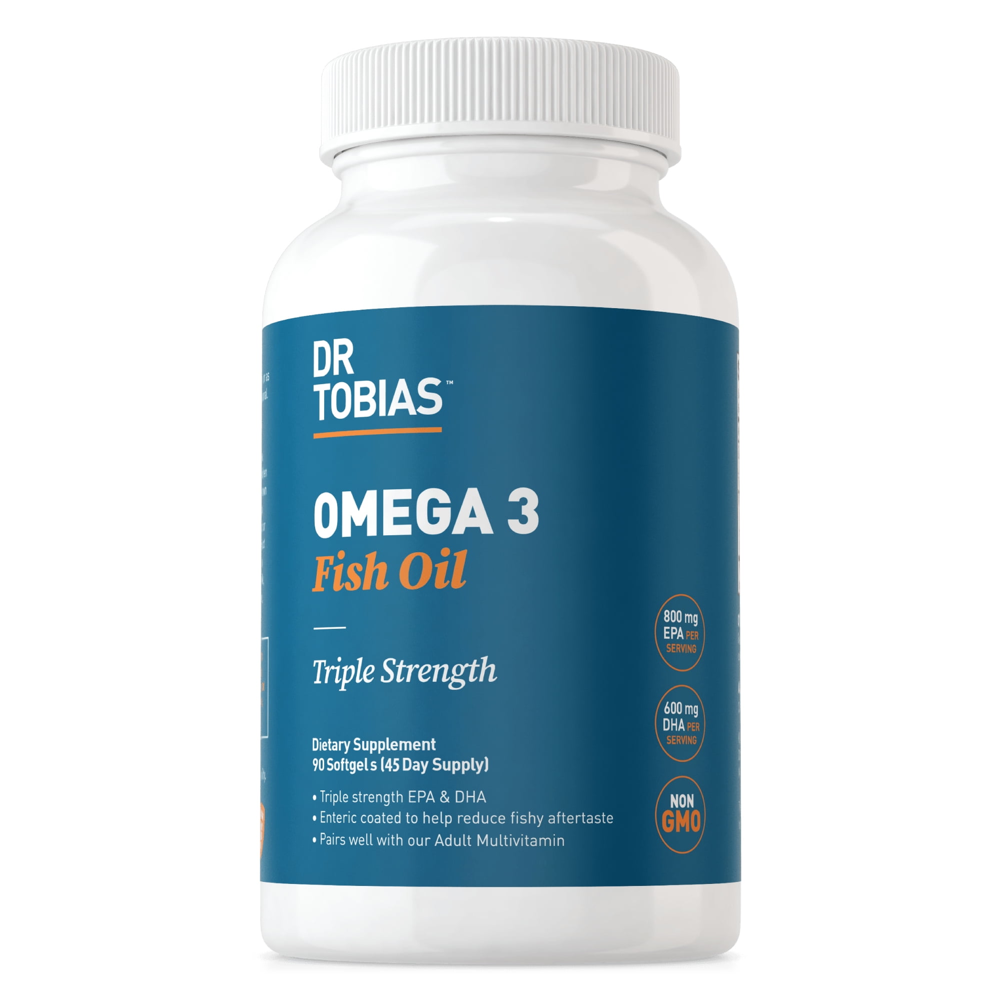 Dr. Tobias Omega 3 Fish Oil, Concentrated 800 mg EPA 600 mg DHA, Triple ...