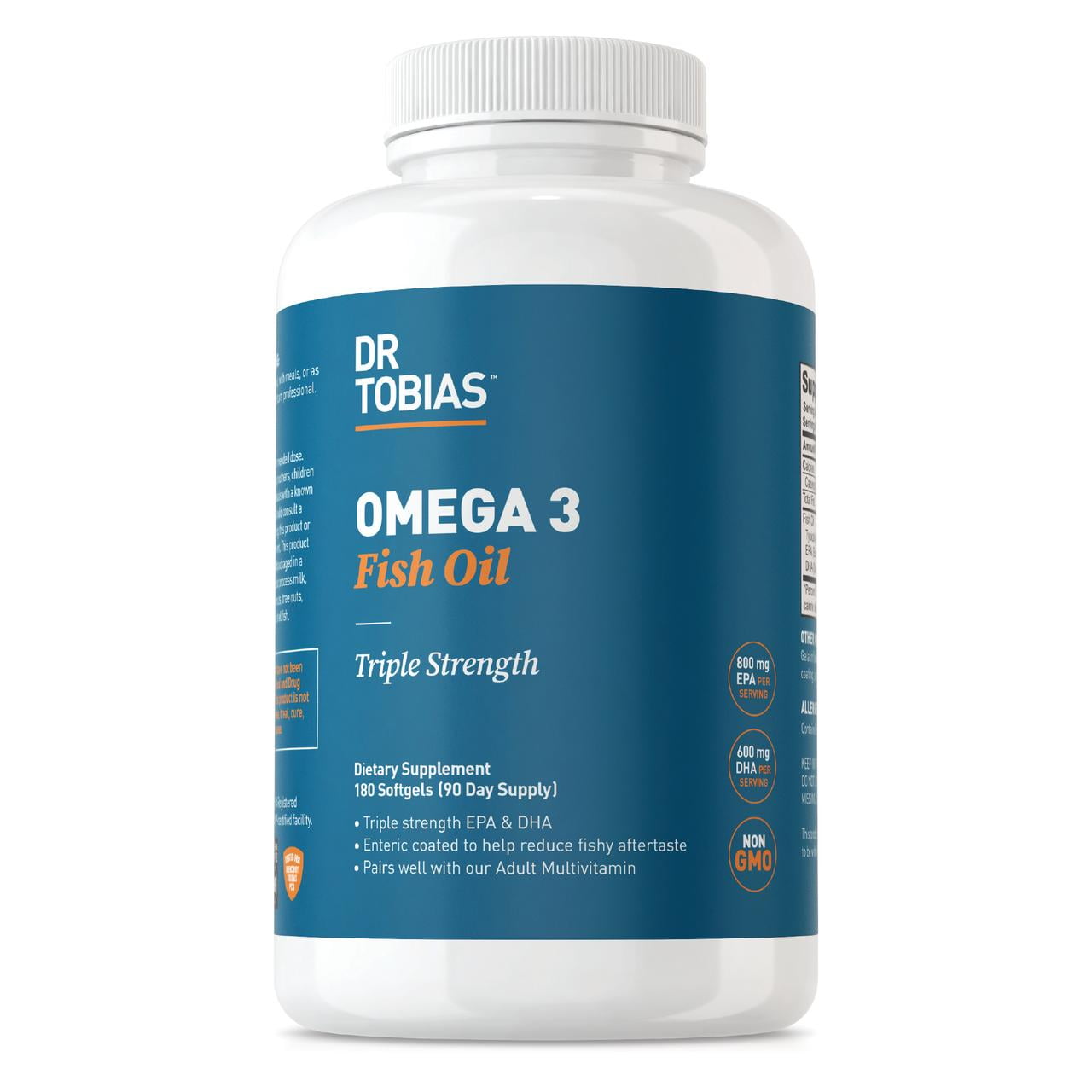 Dr. Tobias Omega 3 Fish Oil, Triple Strength, Concentrated, Burpless ...
