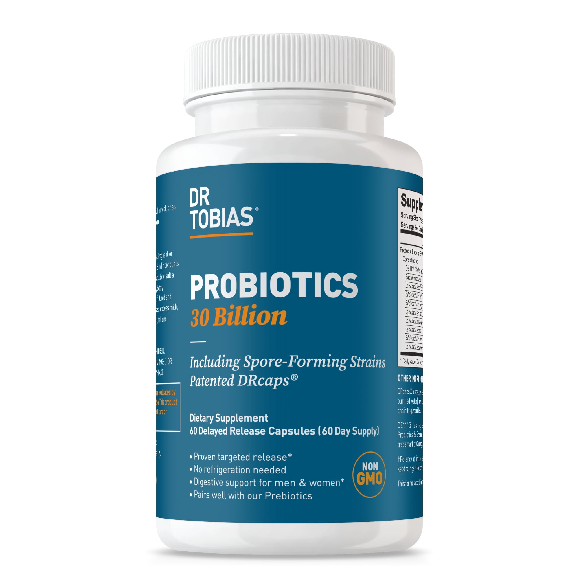 Dr. Tobias Probiotics 30 Billion, 10 Strains, 30 Billion CFU's ...