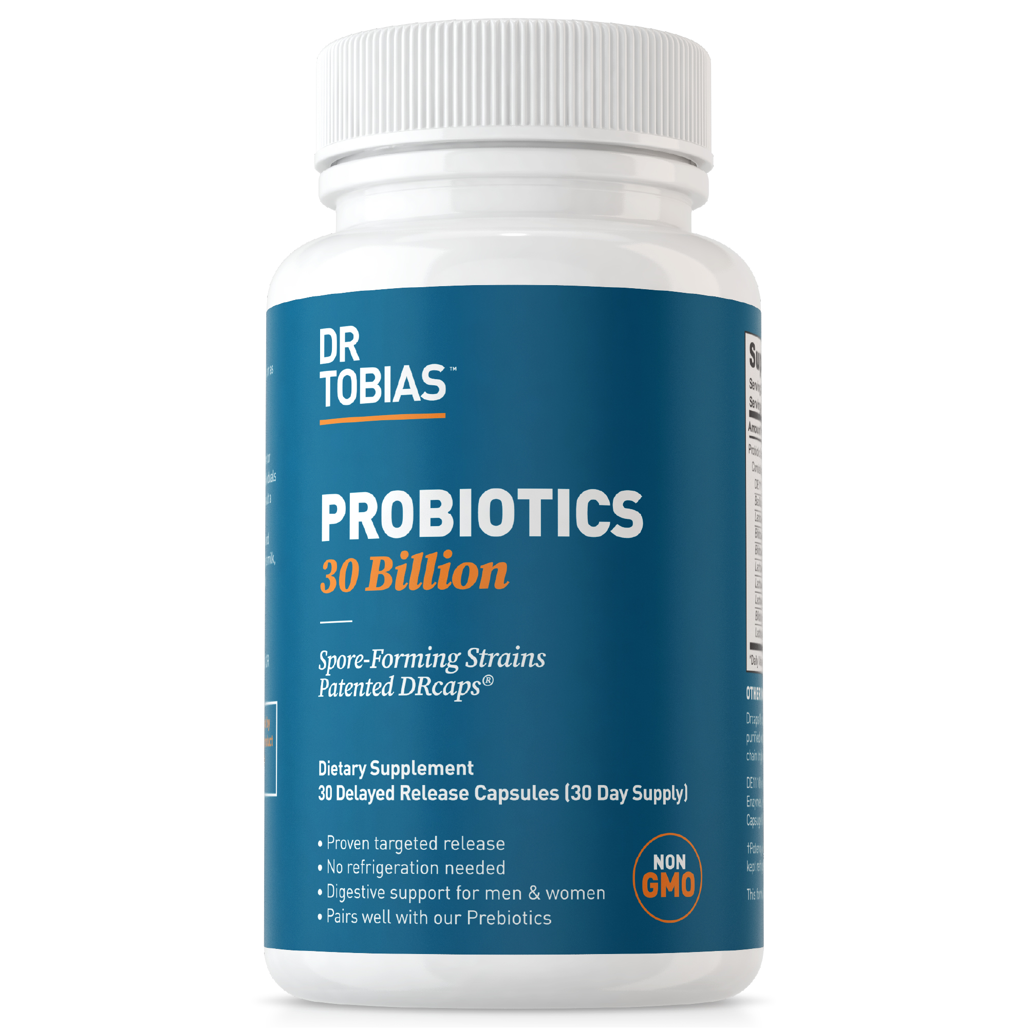 Dr. Tobias Probiotics 30 Billion, 10 Strains, 30 Billion CFU's ...