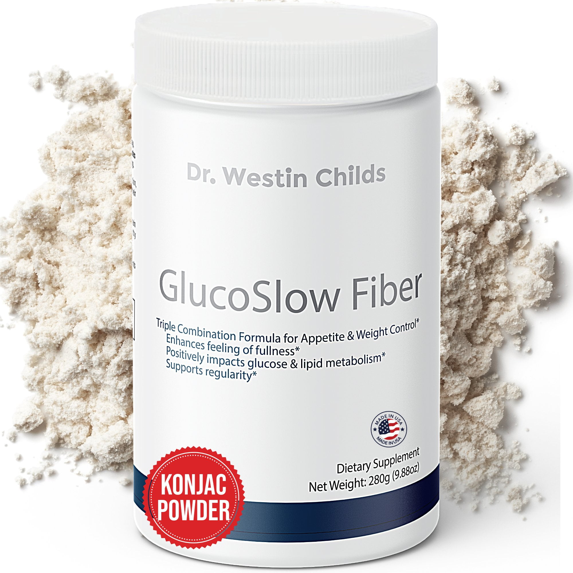 Dr. Westin Childs GlucoSlow Fiber - 100% Natural Glucomannan Fiber with ...