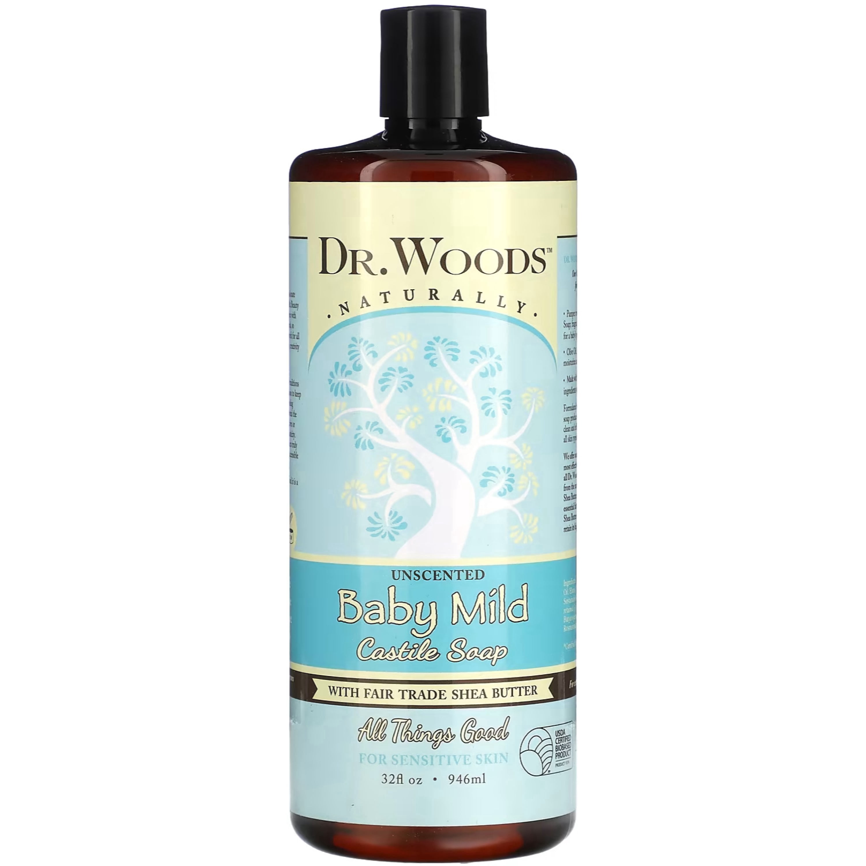 Dr. Woods Baby Mild Castile Soap, 32 fl oz, Unscented - Walmart.com