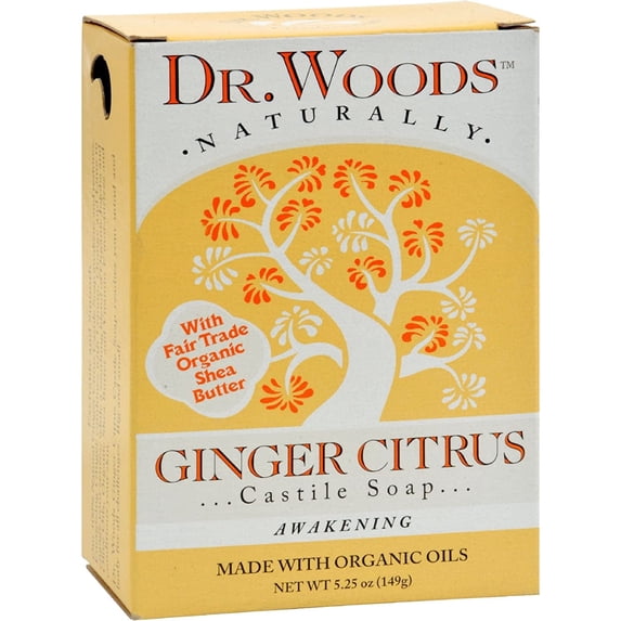 Dr. Woods Castile Bar Soap Ginger Citrus, 5.25 Oz. - Walmart.com
