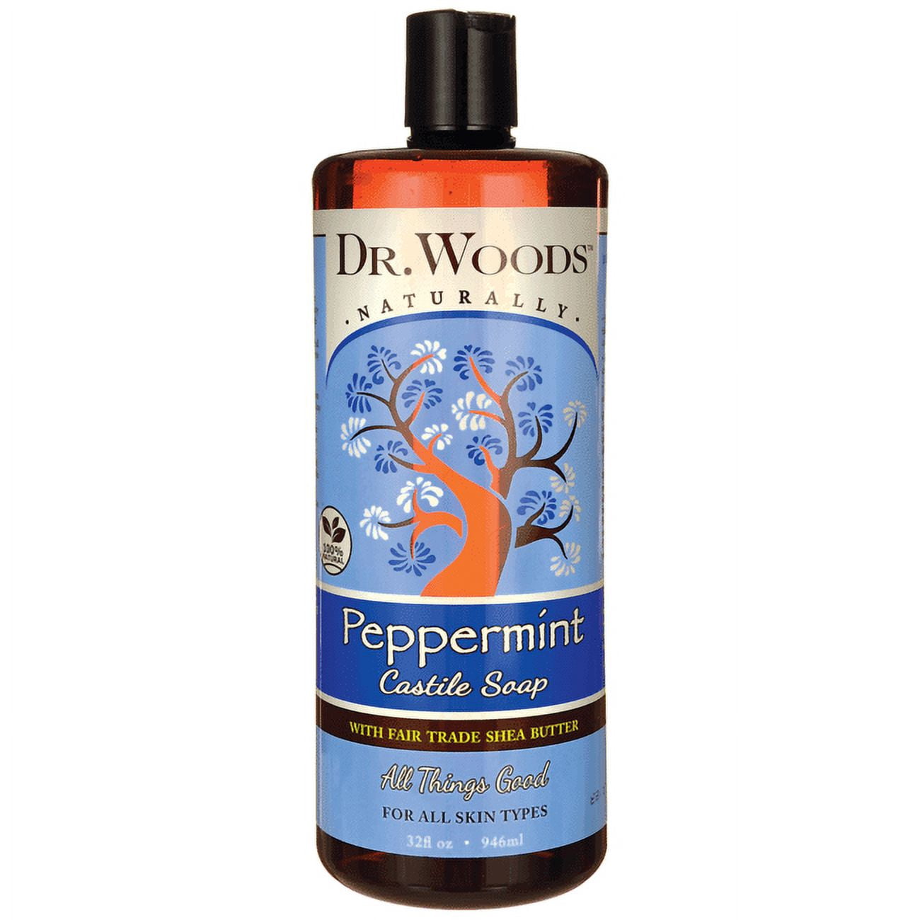 Dr. Woods Peppermint Castile Soap with Fair Trade Shea Butter 32 fl oz ...