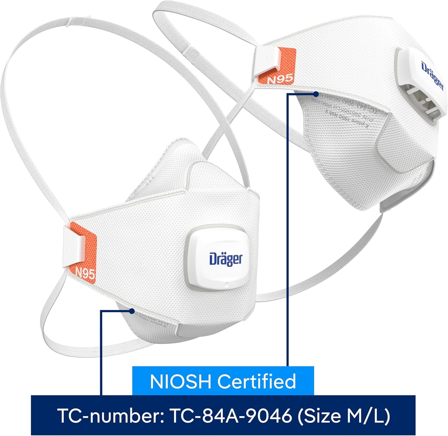 Dräger X-plore 1950 V N95 Respirator Mask with Exhalation Valve | NIOSH ...