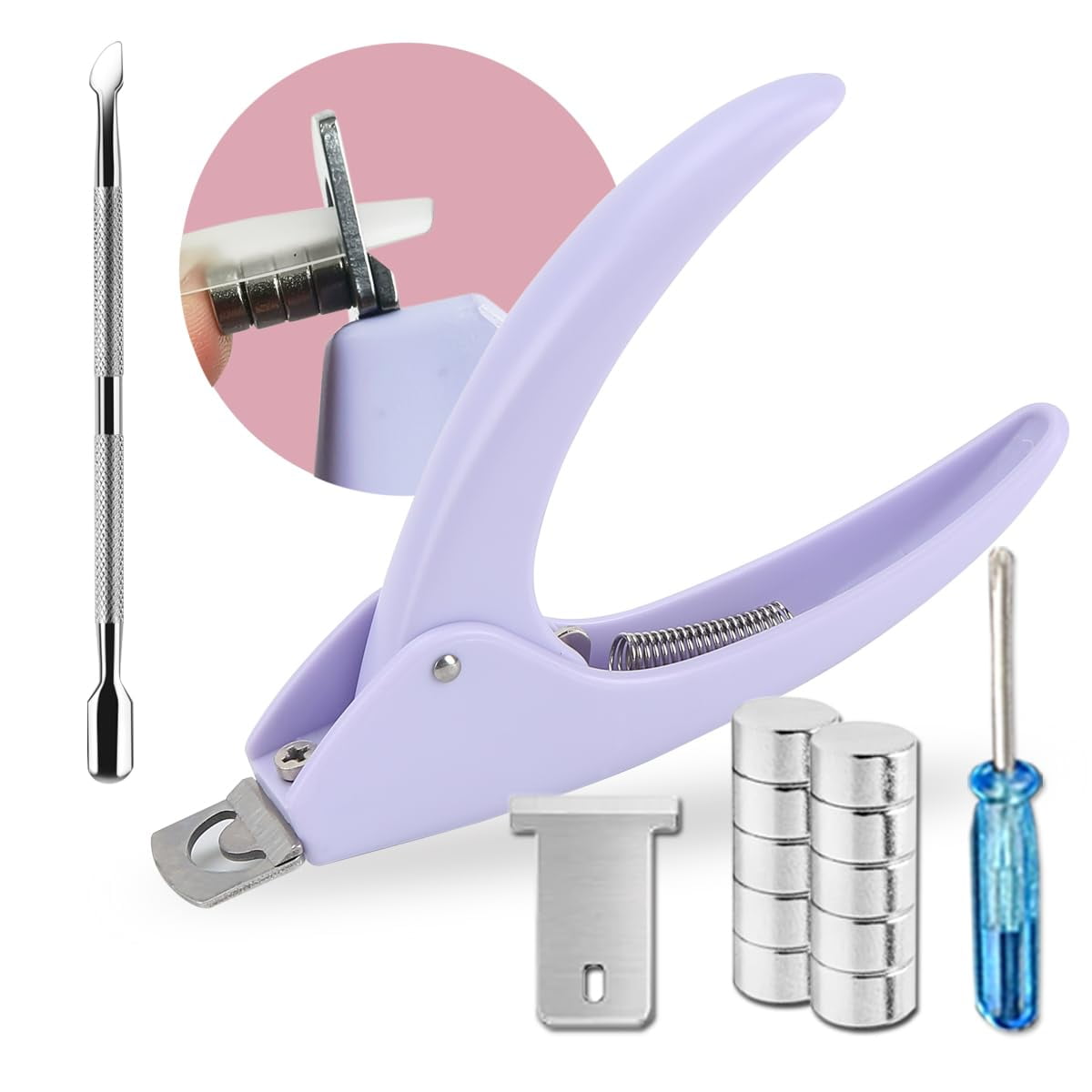Dr.nail Acrylic Nail Clippers with Magnets Sizer, Fake Acrylic Nail ...