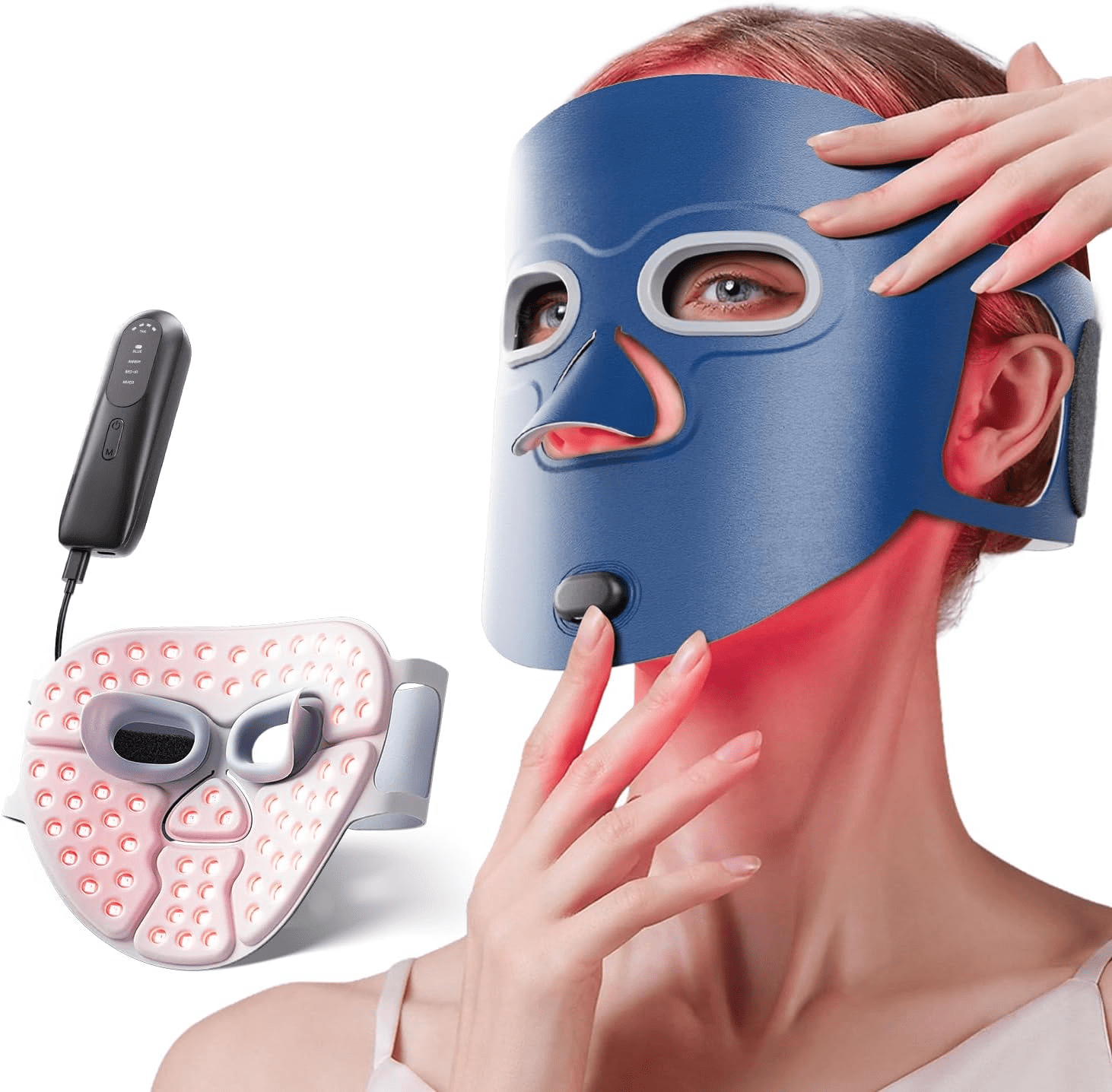Dr.pedi 280 LED Red Light Therapy Face Mask for Facial Skin Care, 4 ...