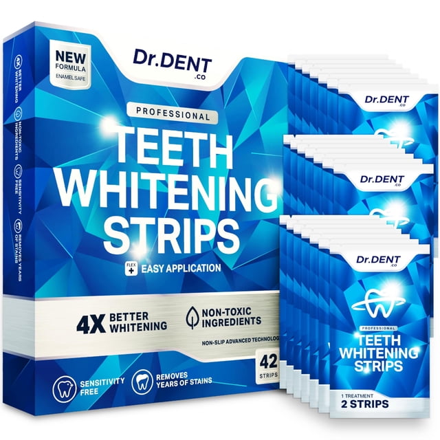 DrDent Professional Teeth Whitening Strips 21 Treatments - Safe for ...