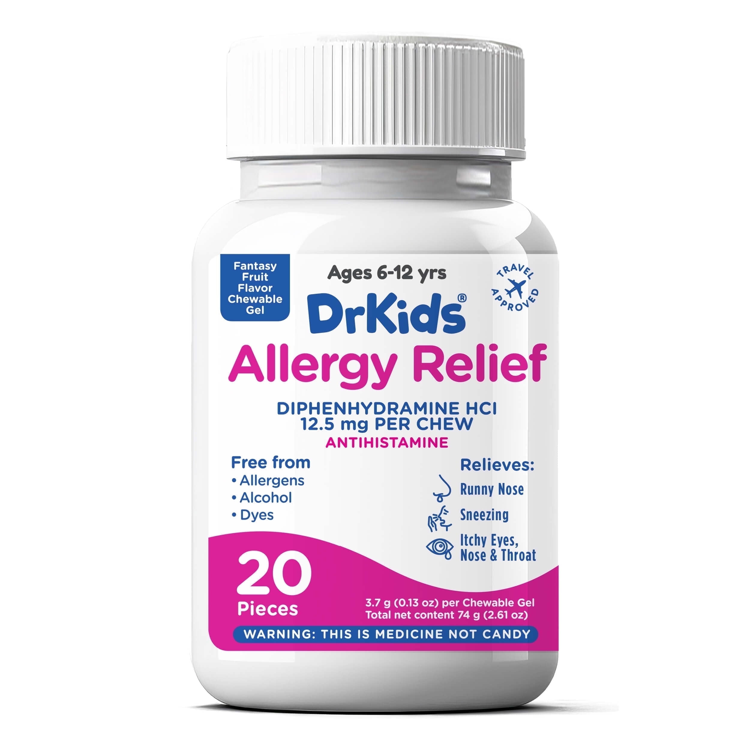 DrKids, Allergy Relief Chewable Gels, 20 ct, Fantasy Fruit Flavor ...