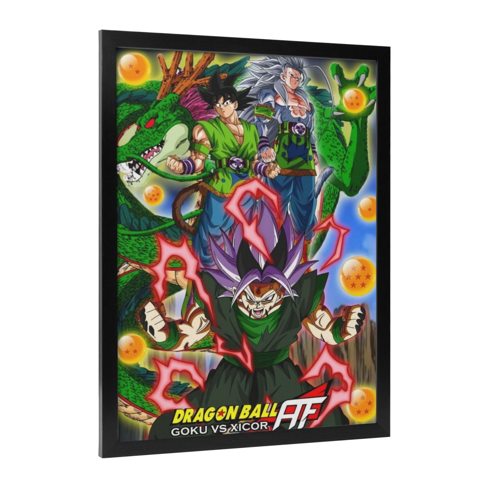 Dra_gon Ball Black Framed Canvas Wall Art Fashion Decor, 12x16in Wall Decor For Living Room ...