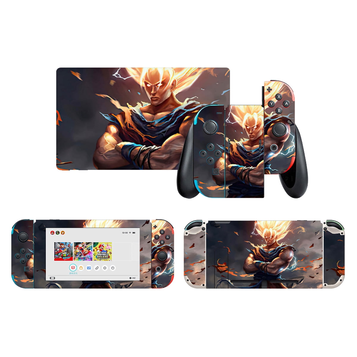 Dra-gon Ball Game Switch Skin - Anime Cartoon Game Sticker, No Bubble ...