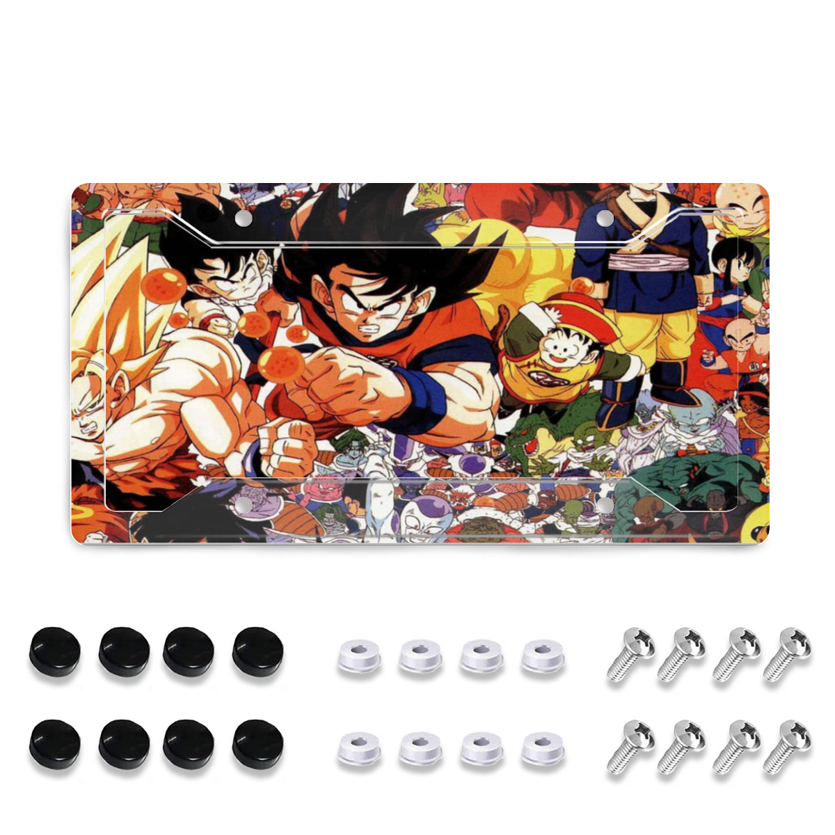 Dra-gon Ball License Plate Frame Set - 4-hole License Plate Frame ...