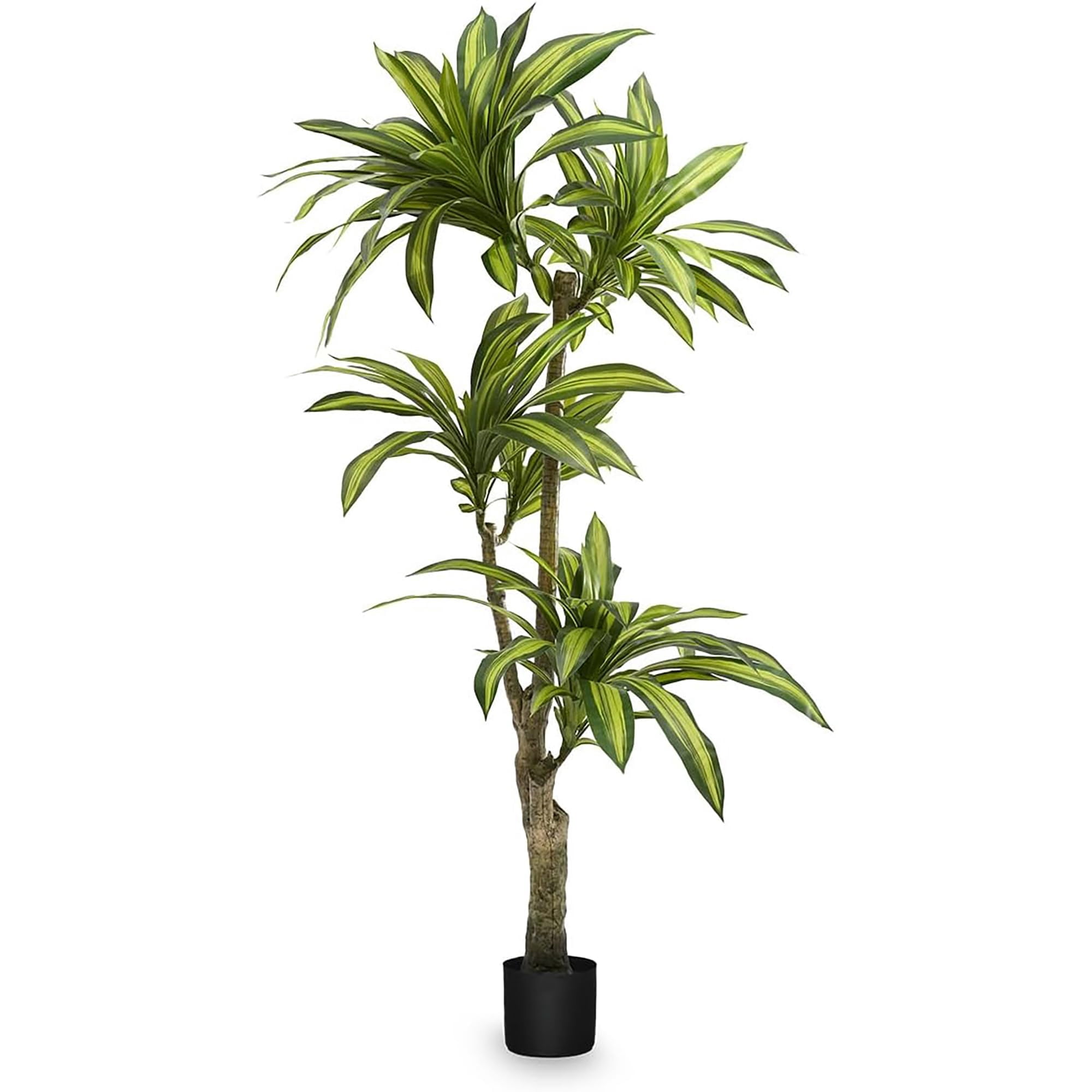 Dracaena Artificial Plant 5.5ft Tall, Fake Tree for Indoor Home Office ...