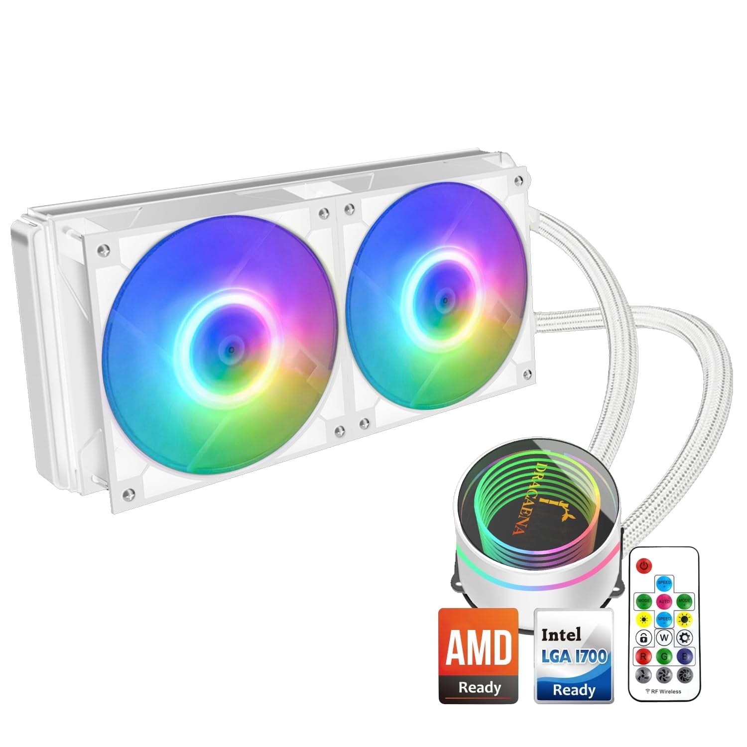 Dracaena.io 240mm AIO CPU Cooler - Single, Quiet PWM Fan for Small Form ...