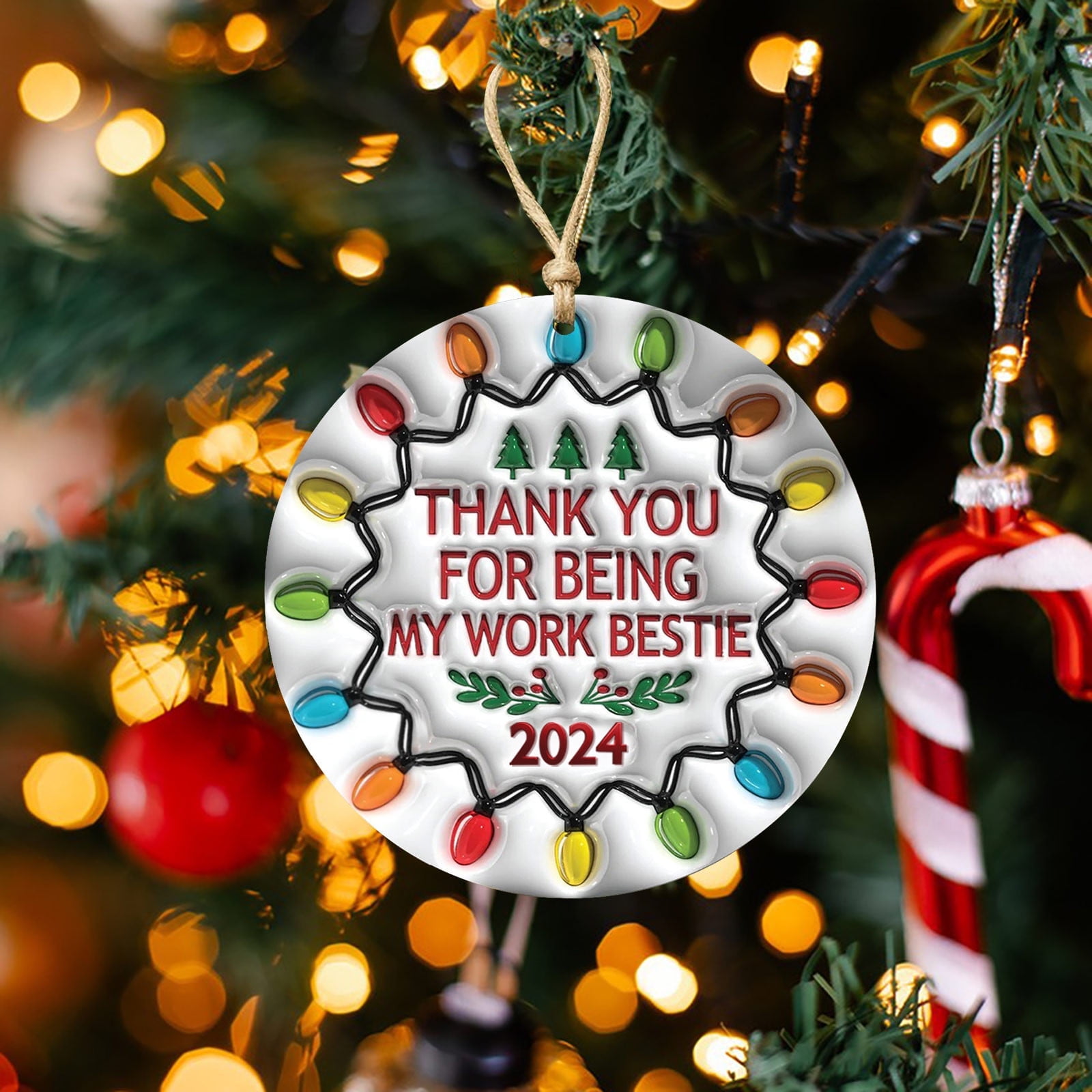 Dracceev 2024 Christmas Ornaments Coworker Gifts - Christmas Tree ...