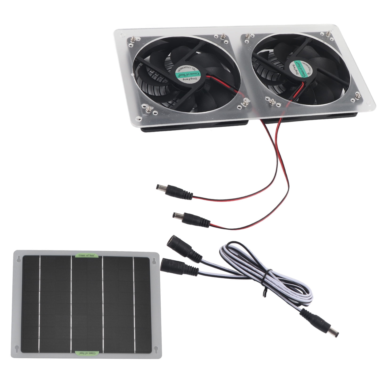 Dracceev Solar Panel Fan Kit, 10W 12V Waterproof Portable Dual Exhaust ...