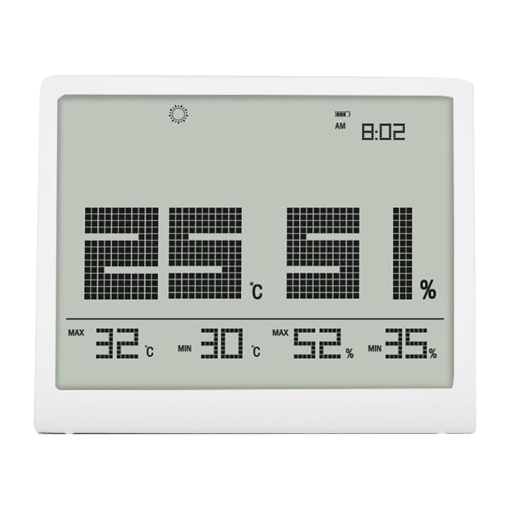 Indoor Temperature & Humidity Monitor, White Ultra-Thin Digital ...