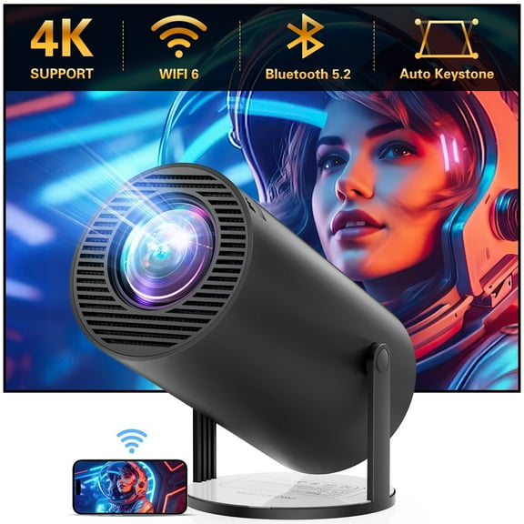 4K Smart Projector with WiFi and Bluetooth , 1080P Native Full HD ...