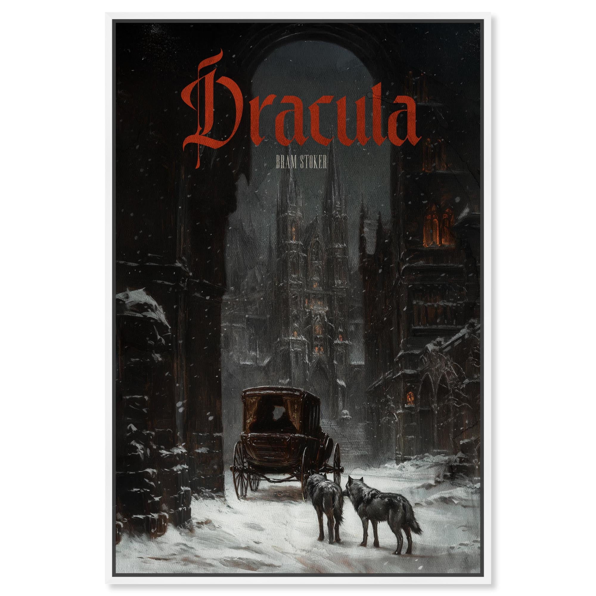 Dracula Gothic Cover Canvas Famous Books Posters by Art Remedy, White Frame, 20 x 30 - Walmart.com