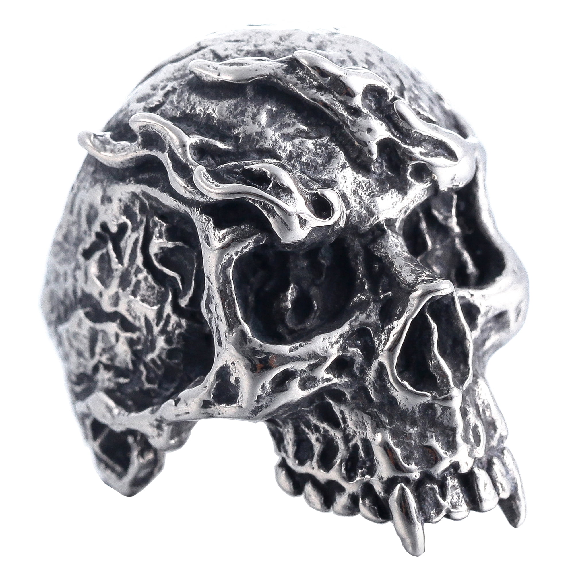 Dracula Skull Ring Cool Vampire Skull Jewelry Demonic Devil Fire Hell ...