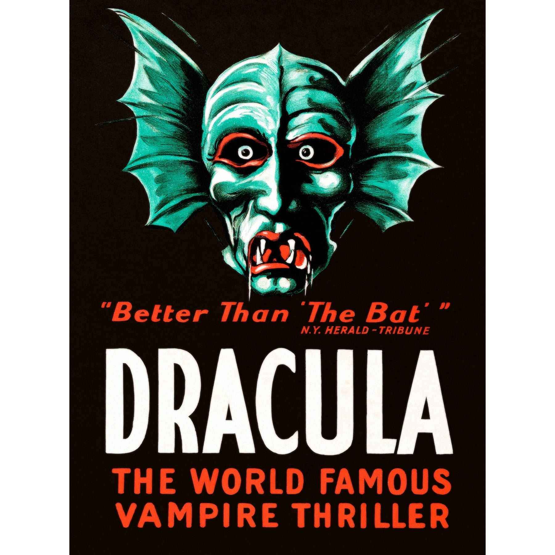 Dracula Vampire Monster Vintage Theatre Advert Extra Large XL Wall Art ...