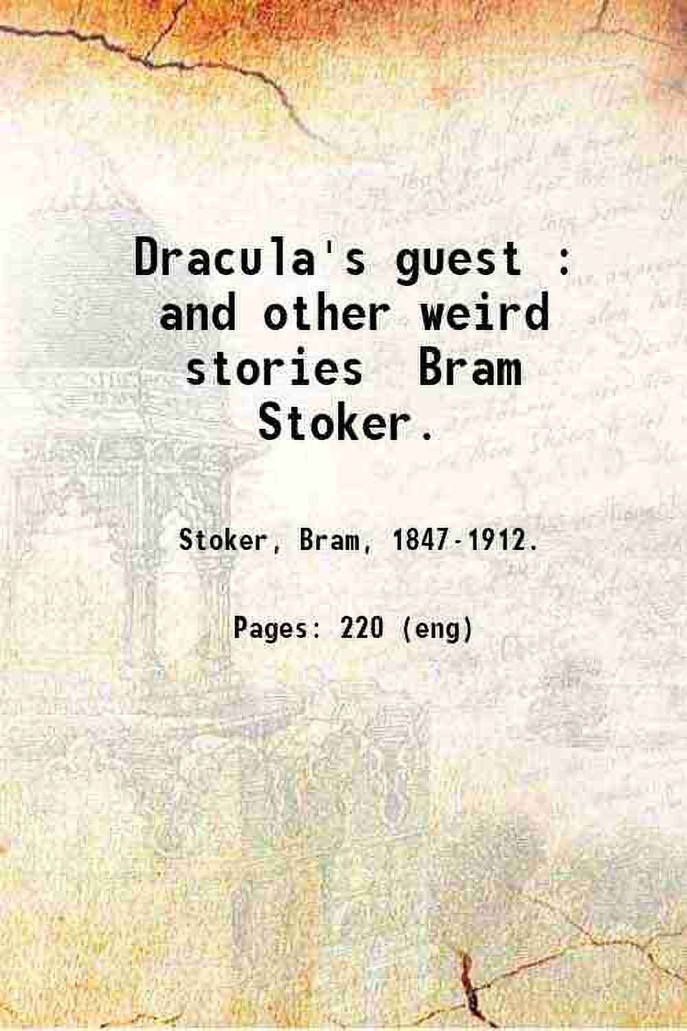 Draculas Guest And Other Weird Stories Bram Stoker 1914