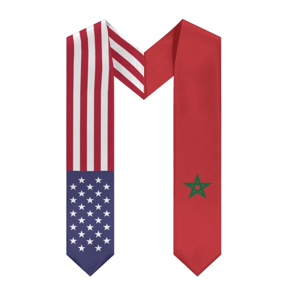 Dradgey Moroccan and American Flag Patterns Graduation V-neck Shawl for ...