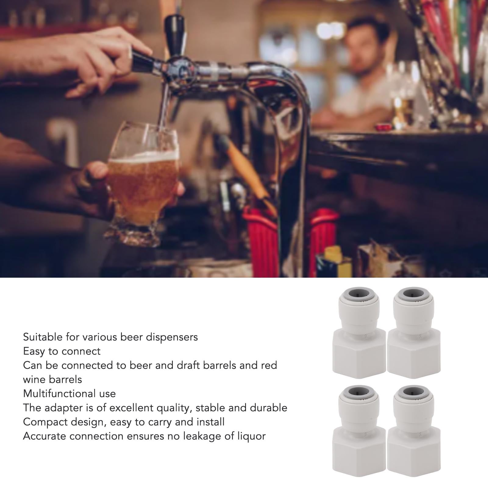 Draft Beer Dispenser Adapter, Compact Plastic Design, Secure Connection ...