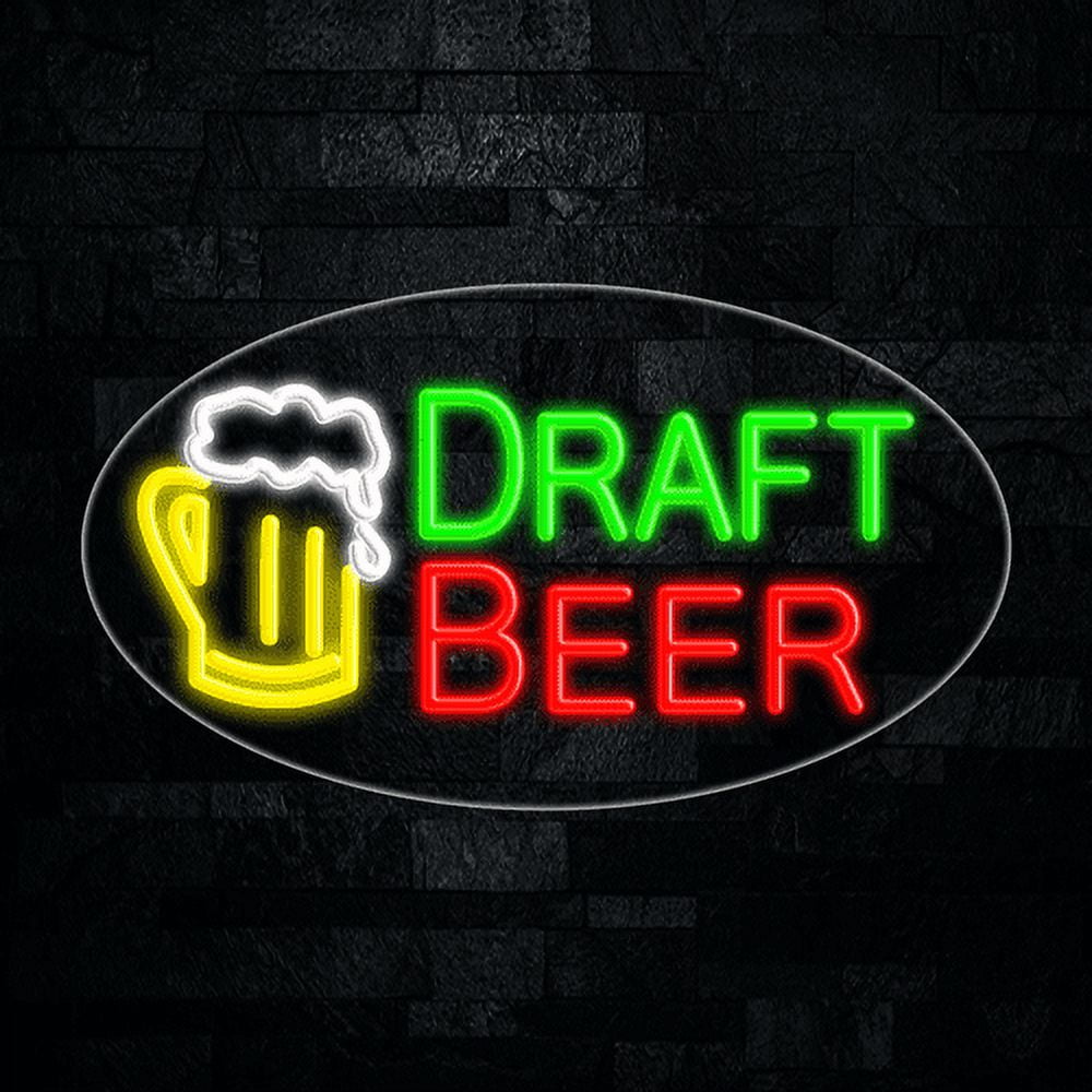 Draft Beer LED Neon Sign 28"L x 16"H #34513 - Walmart.com