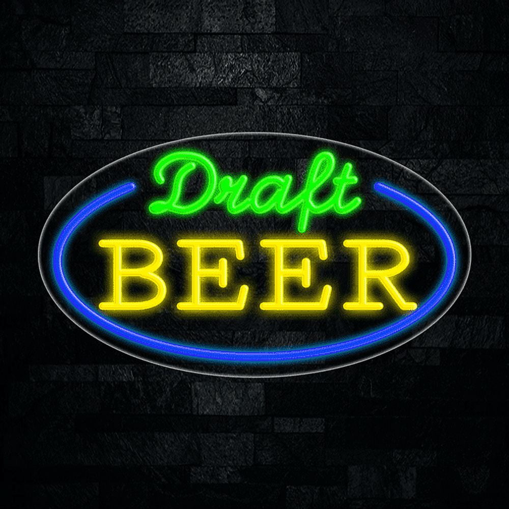 Draft Beer LED Neon Sign 28"L x 16"H #34514 - Walmart.com