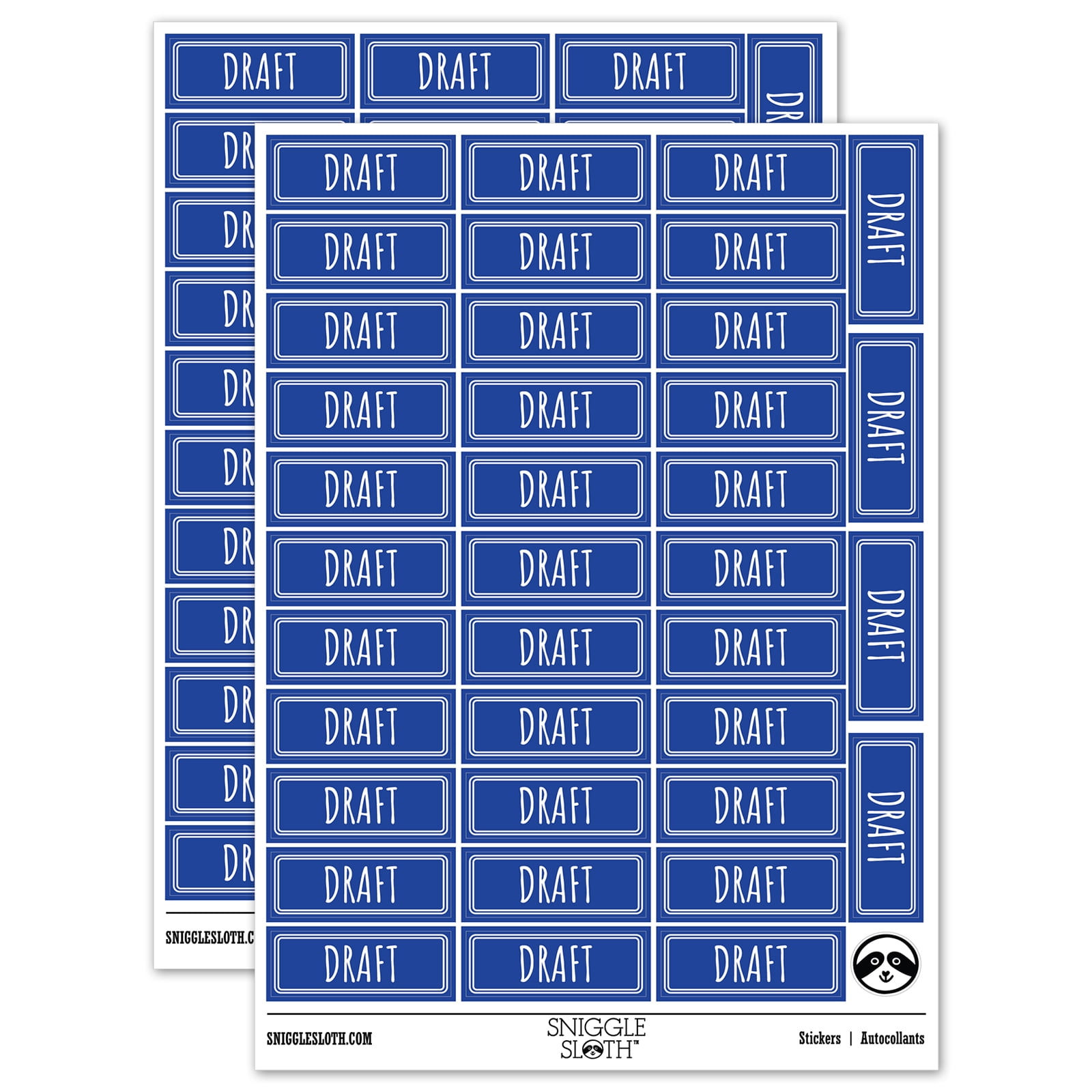 Draft Double Line Border Document Sticker Set - Dark Blue - Gloss ...